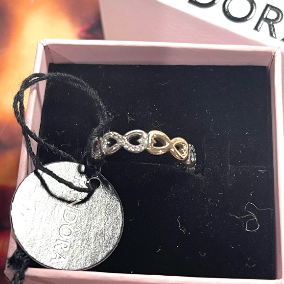 Pandora | Jewelry | Pandora 4k Gold Infinite Love Stackable Ring With ...